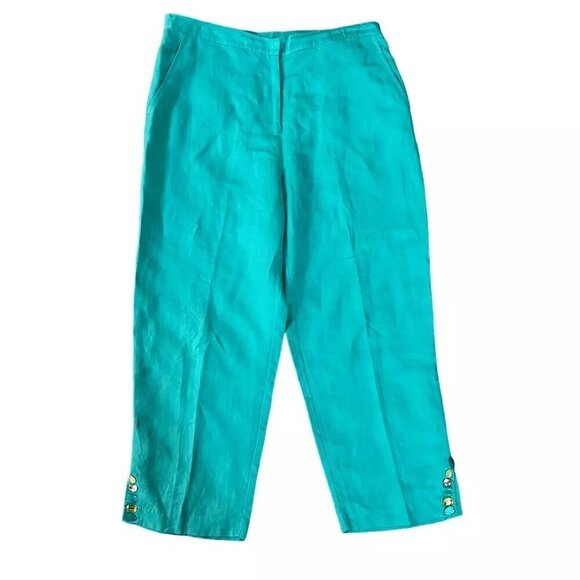 Ruby Rd. | Pants & Jumpsuits | Ruby Rd Womens Aqua Capri Pants Elastic ...